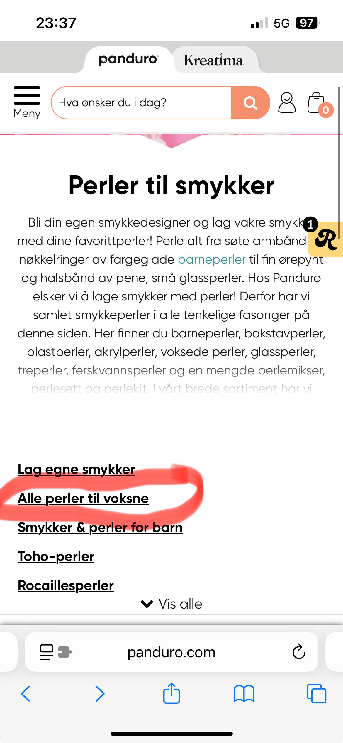 Ville du syns der var rart om en voksen person perler? Det syns min mor ...